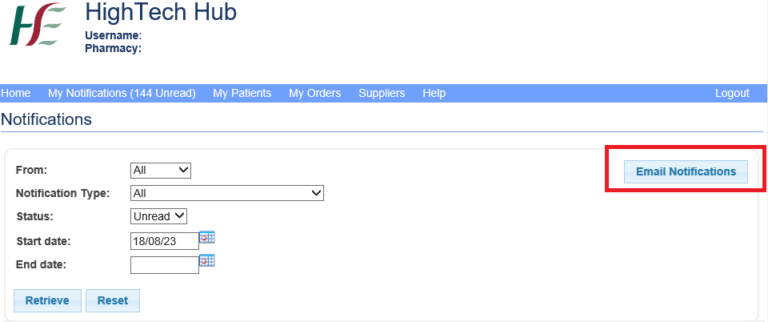 PCRS High Tech Hub – Email Notifications - IPU